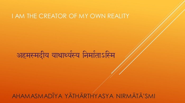 Sanskrit Tattoo Translation of the phrase ‘I am the creator of my own ...
